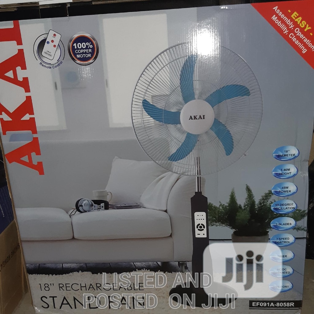 18" Akai Rechargeable Fan in Ojo - Home Appliances, Jomech Worldwide ...